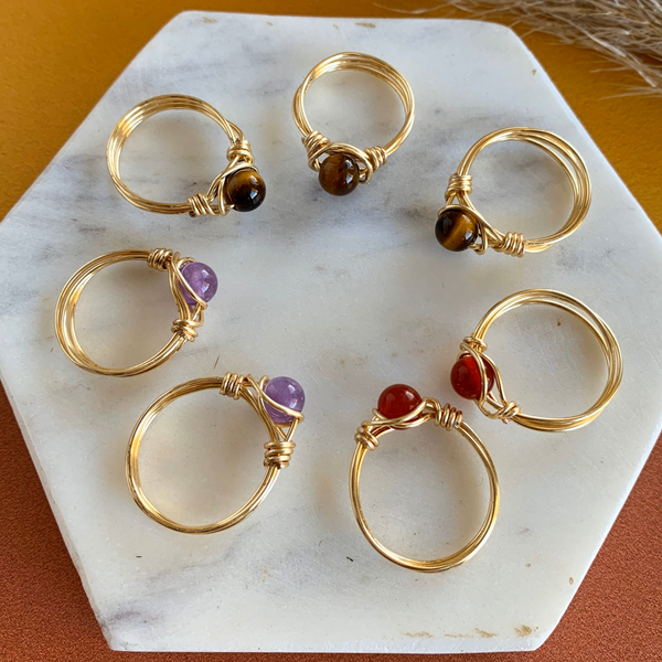Carnelian Genie Wire Wrapped Ring Brass – aingeelzjewelry